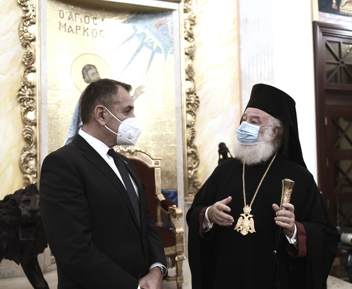 Συνάντηση Παναγιωτόπουλου με Μακαριότατο Πάπα & Πατριάρχη Αλεξανδρείας ...
